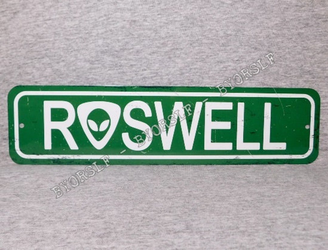 Metal Sign ROSWELL New Mexico UFO Flying Saucer Crash Incident Disc ...