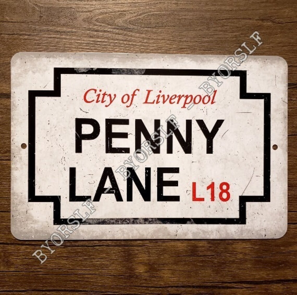 Metal Sign PENNY LANE Street Liverpool England Landmark James Road Sign ...