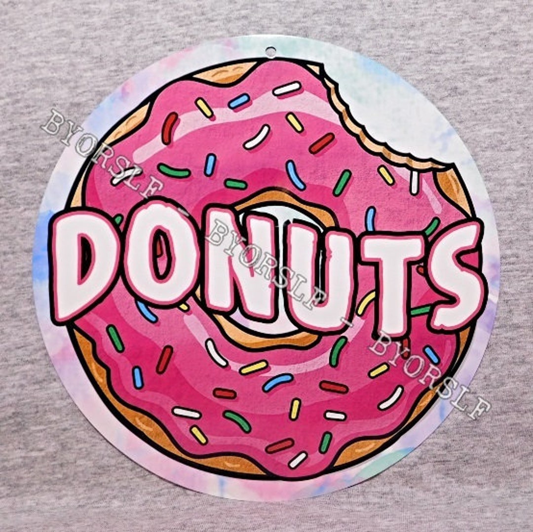 Metal Sign DONUTS Doughnut Shop Bakery Vendor Coffee Ring Holes Cake ...