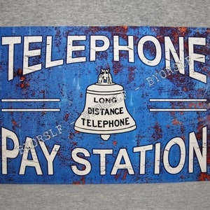 Metal Sign TELEPHONE PAY STATION public coin vintage replica | Etsy