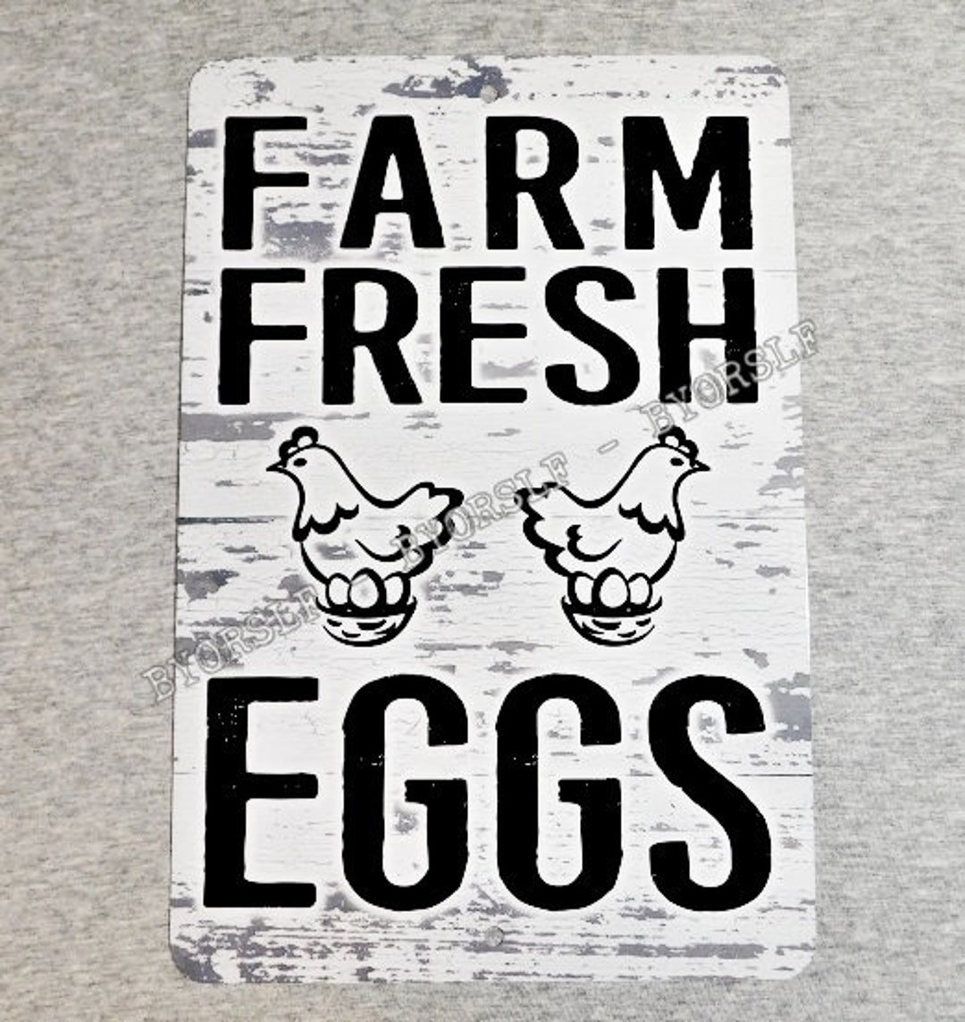 Metal Sign FARM FRESH EGGS Chicken Animal Farmer Farming Farmers Market ...