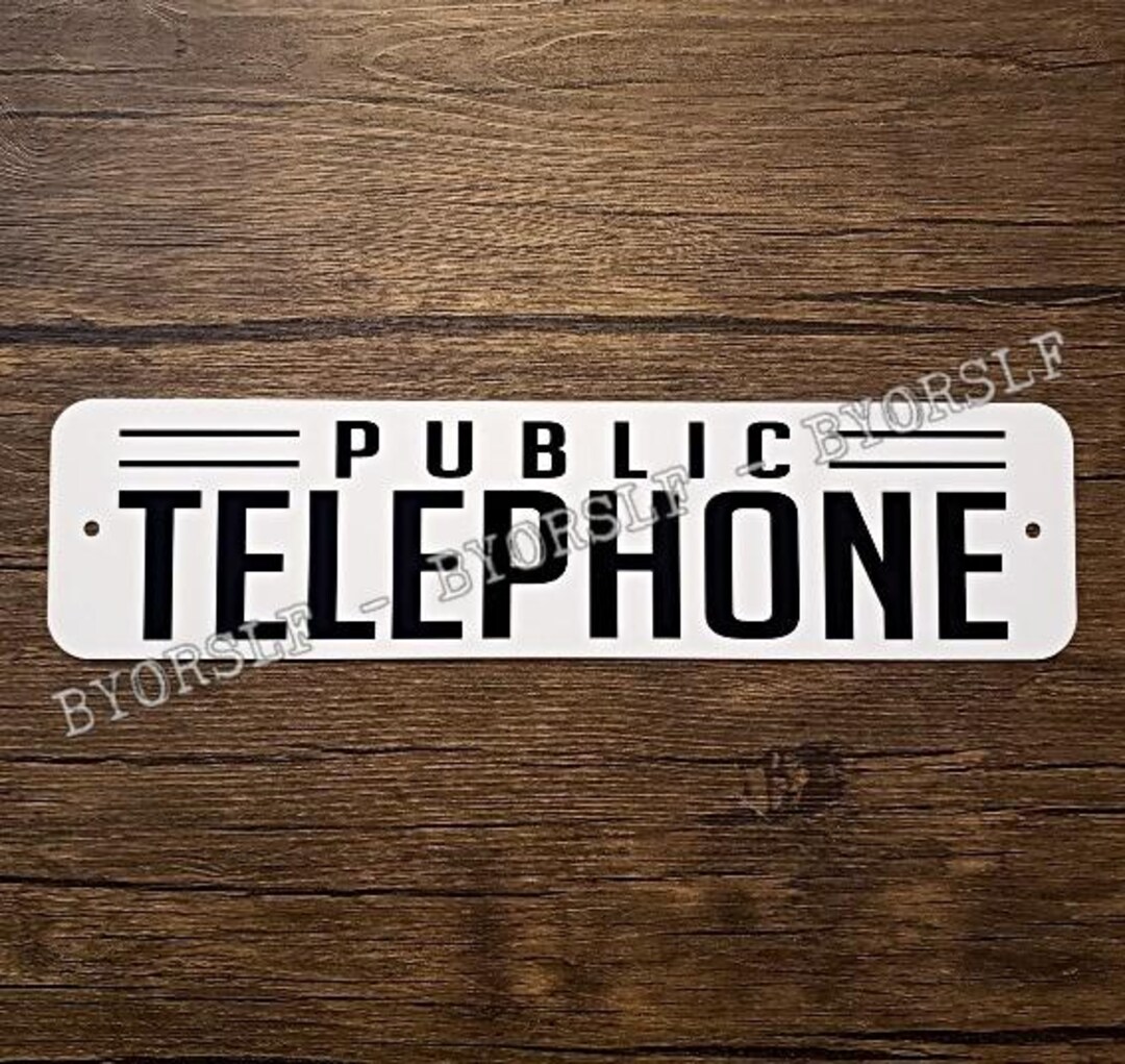 Metal Sign PUBLIC TELEPHONE Pay Coin Operated Vintage Replica Phone ...