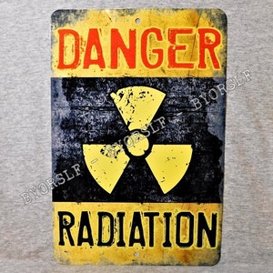 Metal Sign RADIATION Danger Warning Radioactivity Hazard Decay X-ray ...