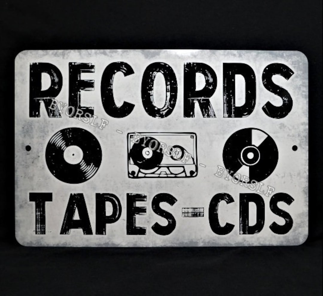Metal Sign RECORDS Vinyl Albums Record Store Day Shop Music Cds ...