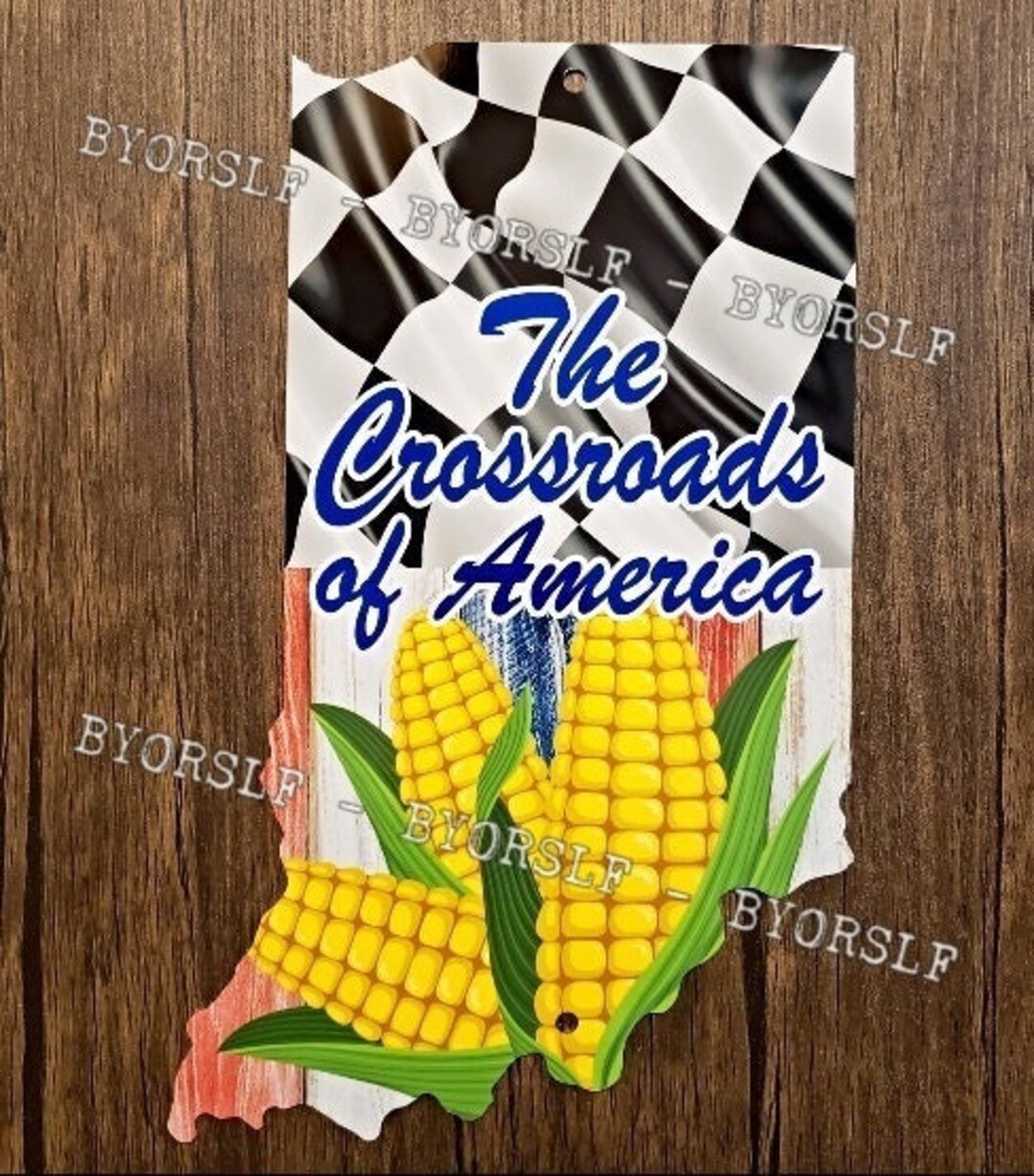 Metal Sign INDIANA Shaped the Crossroads of America Hoosier State ...