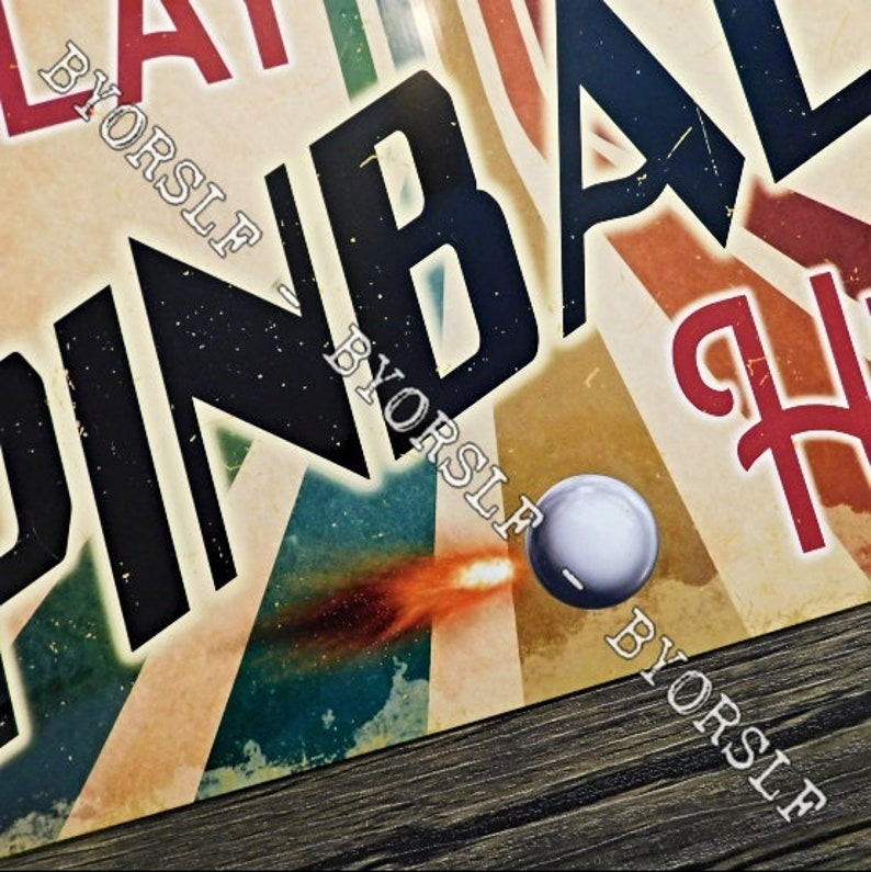 Metal Sign PINBALL Machine Game Room Arcade Table Vintage - Etsy