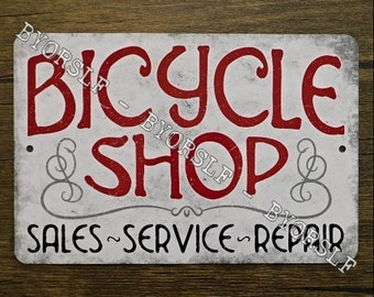 Metal Sign BICYCLE SHOP Bike Bikes High Wheel Vintage Style | Etsy