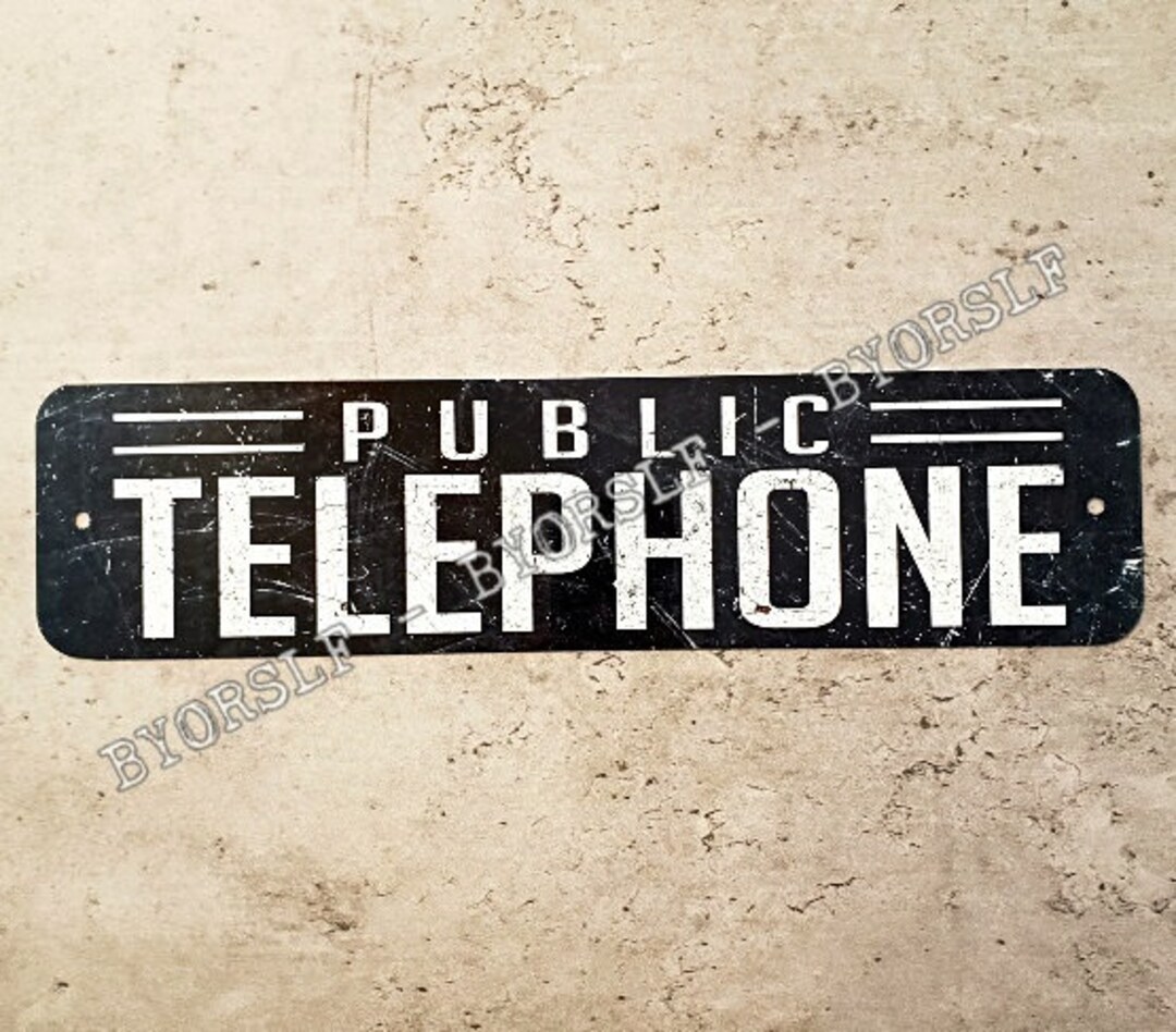 Metal Sign PUBLIC TELEPHONE Pay Coin Vintage Replica Phone Booth Prop ...