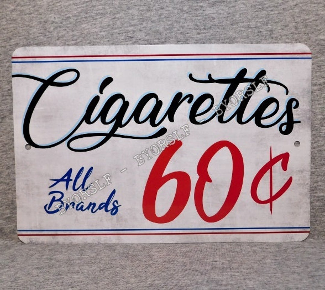 Metal Sign CIGARETTES Smoke Shop Smoker Vintage Replica - Etsy