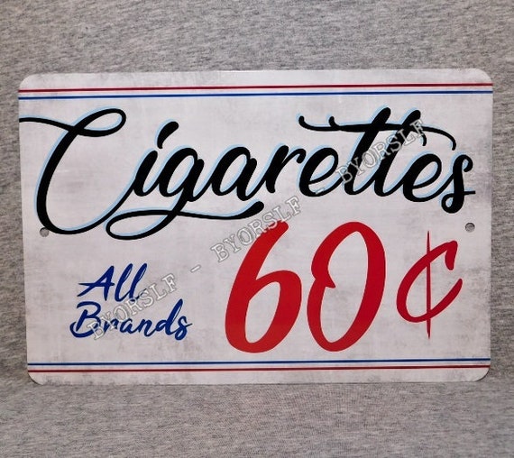 Metal Sign CIGARETTES smoke shop smoker vintage replica | Etsy