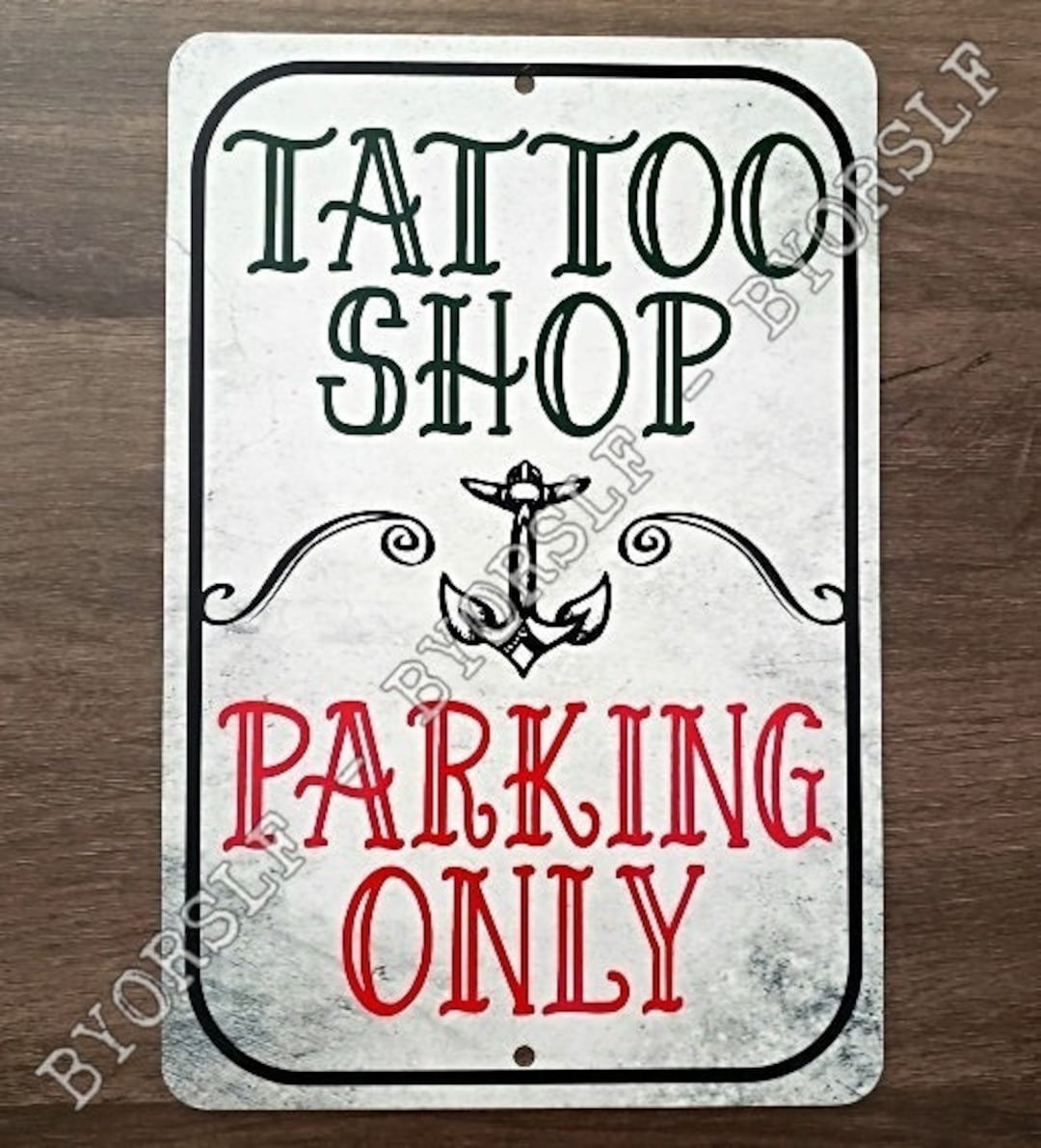 Metal Sign TATTOO SHOP Parking Only Studio Parlor Artist Body Art Flash ...