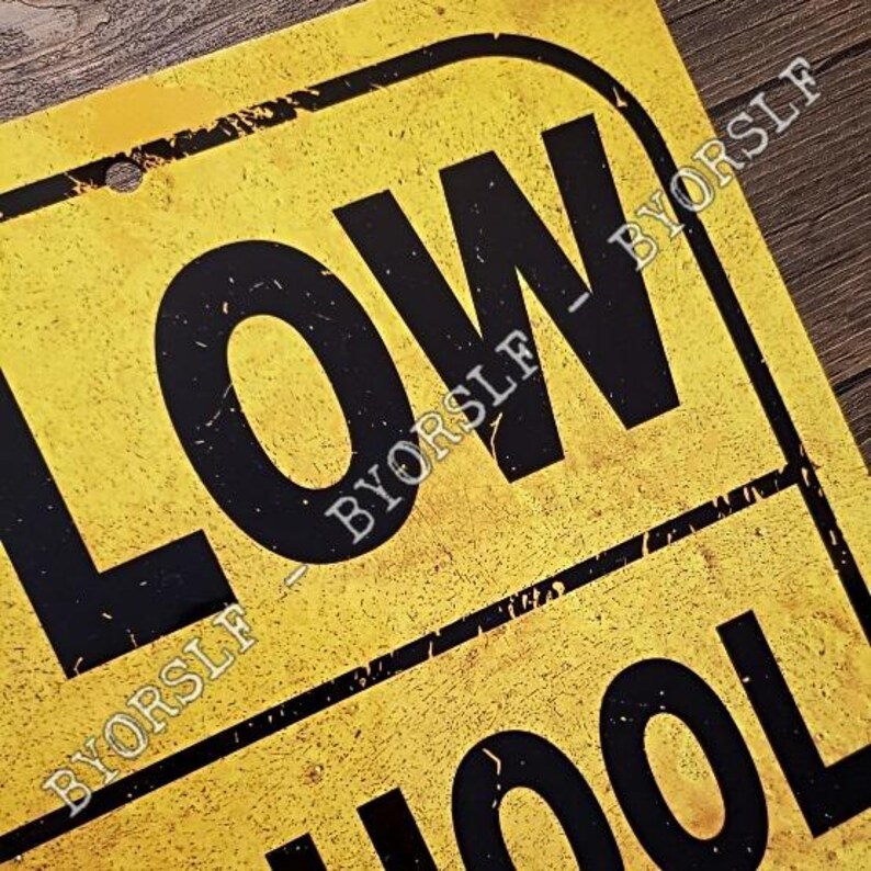 Metal Sign SCHOOL ZONE Ahead Slow Down Caution Bus Stop Crossing Guard ...