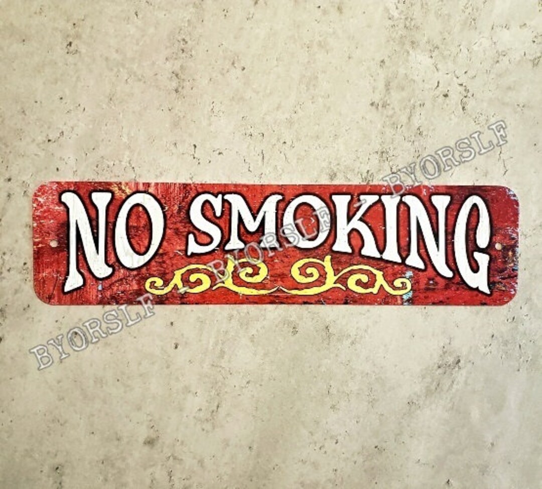 Metal Sign NO SMOKING Fumar Cigartettes Restaurant Business Indoor ...