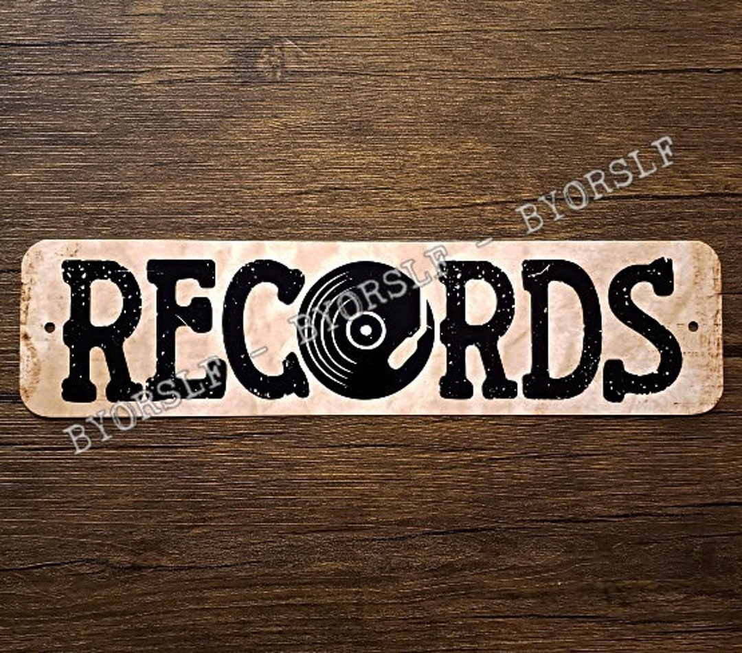 Metal Sign RECORDS Vinyl Albums Record Store Day Shop Music Cds ...