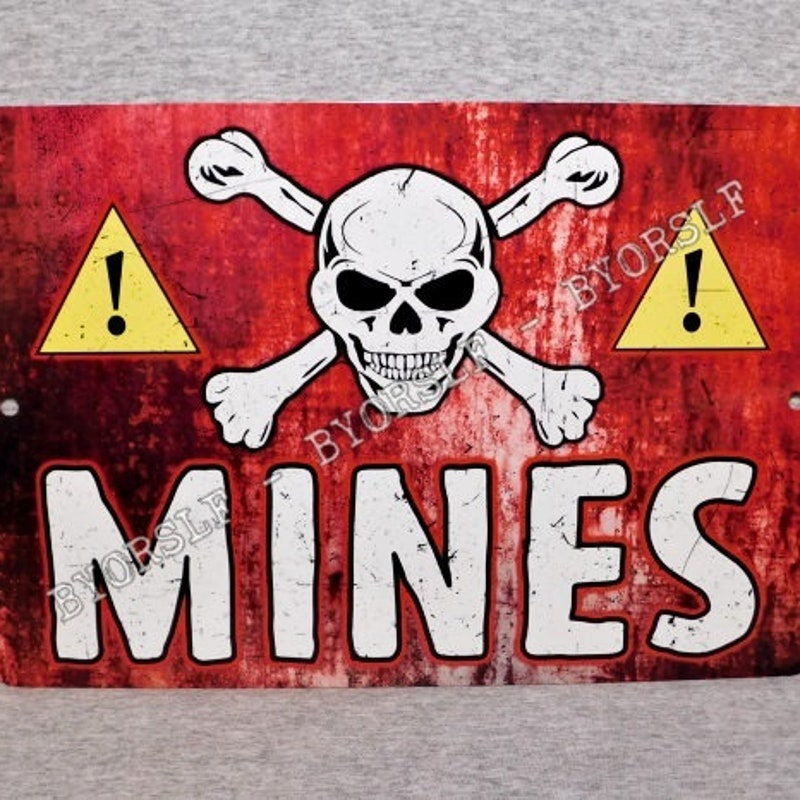 Land Mine Sign - Etsy