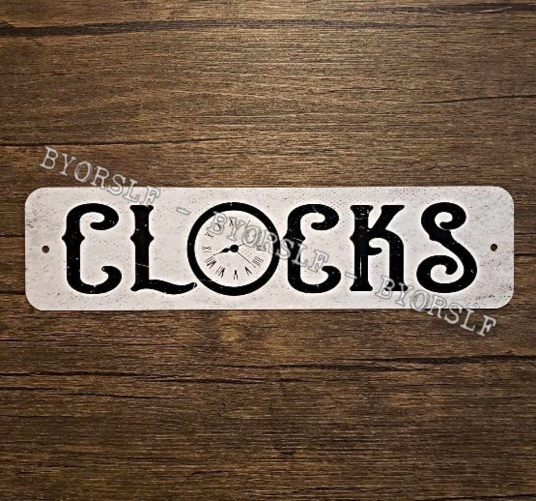 Metal Sign CLOCKS Clock Shop Cuckoo Timepiece Wall Collector Repair ...