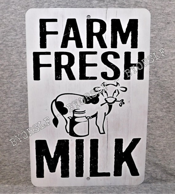 Metal Sign FARM FRESH MILK Dairy Cow Delivery Truck Animal - Etsy