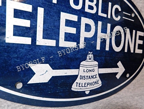 Metal Sign TELEPHONE Public Pay Coin Vintage Replica Phone Booth Prop ...