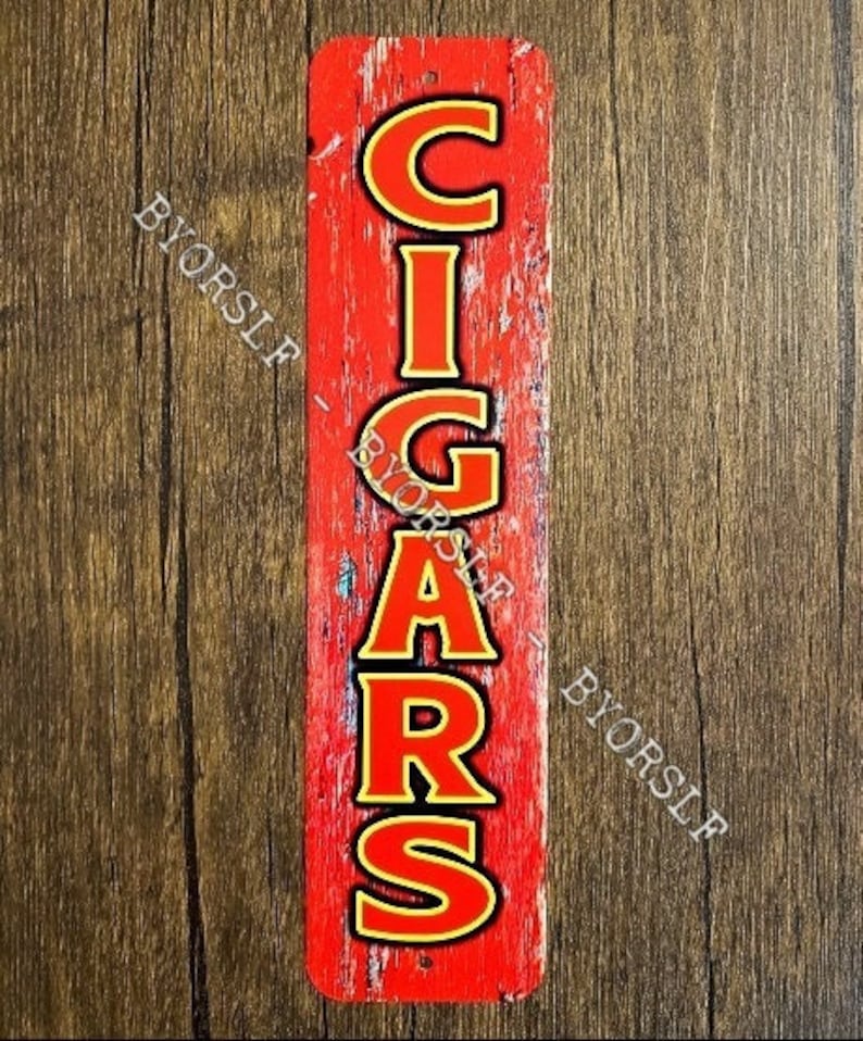 Metal Sign CIGARS Tobacco Smoker Cigar Smoke Shop Smoking Aficionado ...
