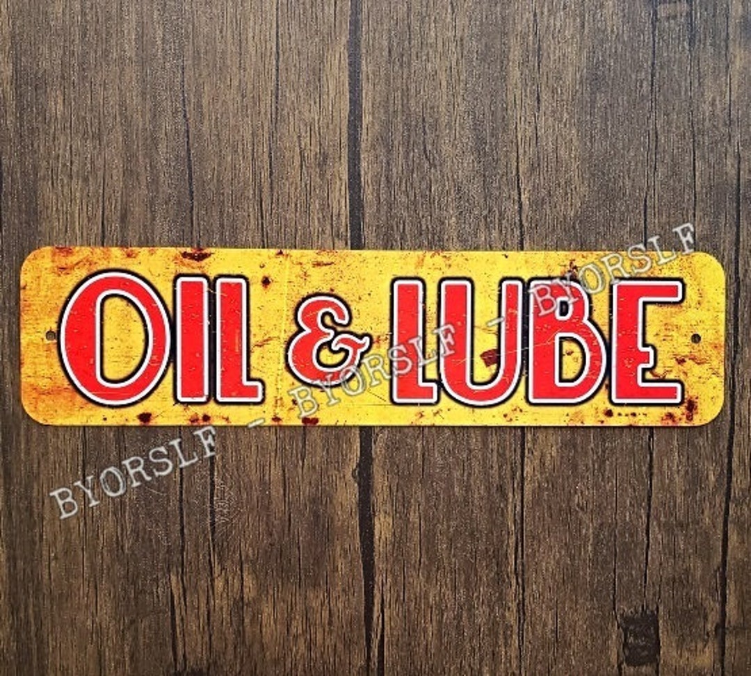 Metal Sign OIL & LUBE Gas Filling Station Fuel Center Garage Motor ...
