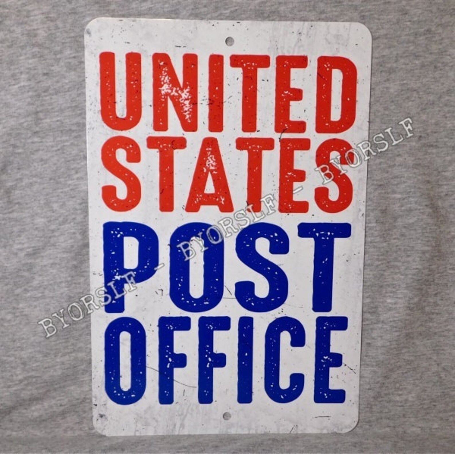 Metal Sign POST OFFICE United States USPS Vintage Replica Postal Worker ...