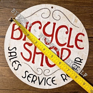 Metal Sign BICYCLE SHOP Bike Bikes Cyclery Vintage Style Cycle Dealer ...