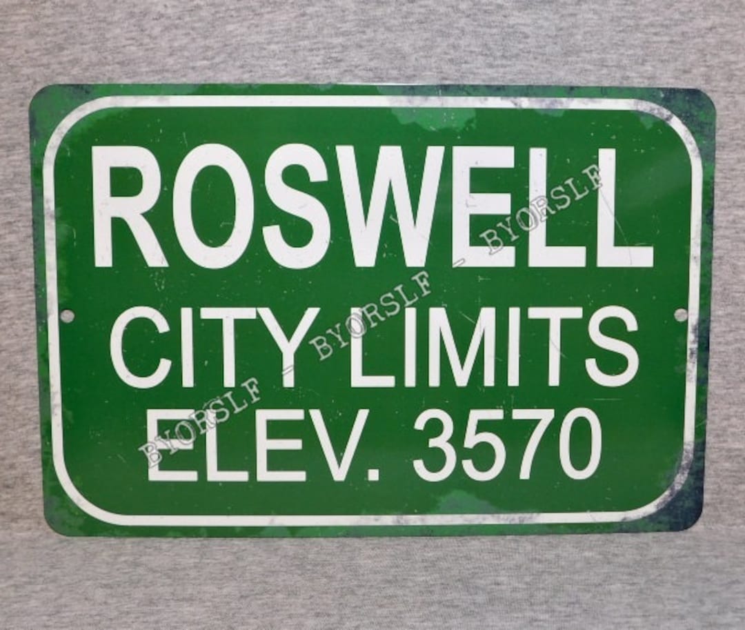 Metal Sign ROSWELL New Mexico City Limits UFO Flying Saucer Crash ...