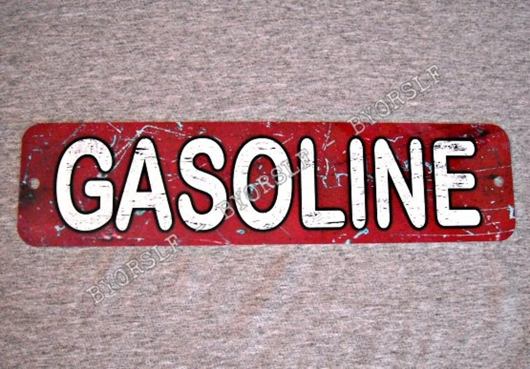 Metal Sign GASOLINE Gas Filling Station Fuel Center Garage Motor ...