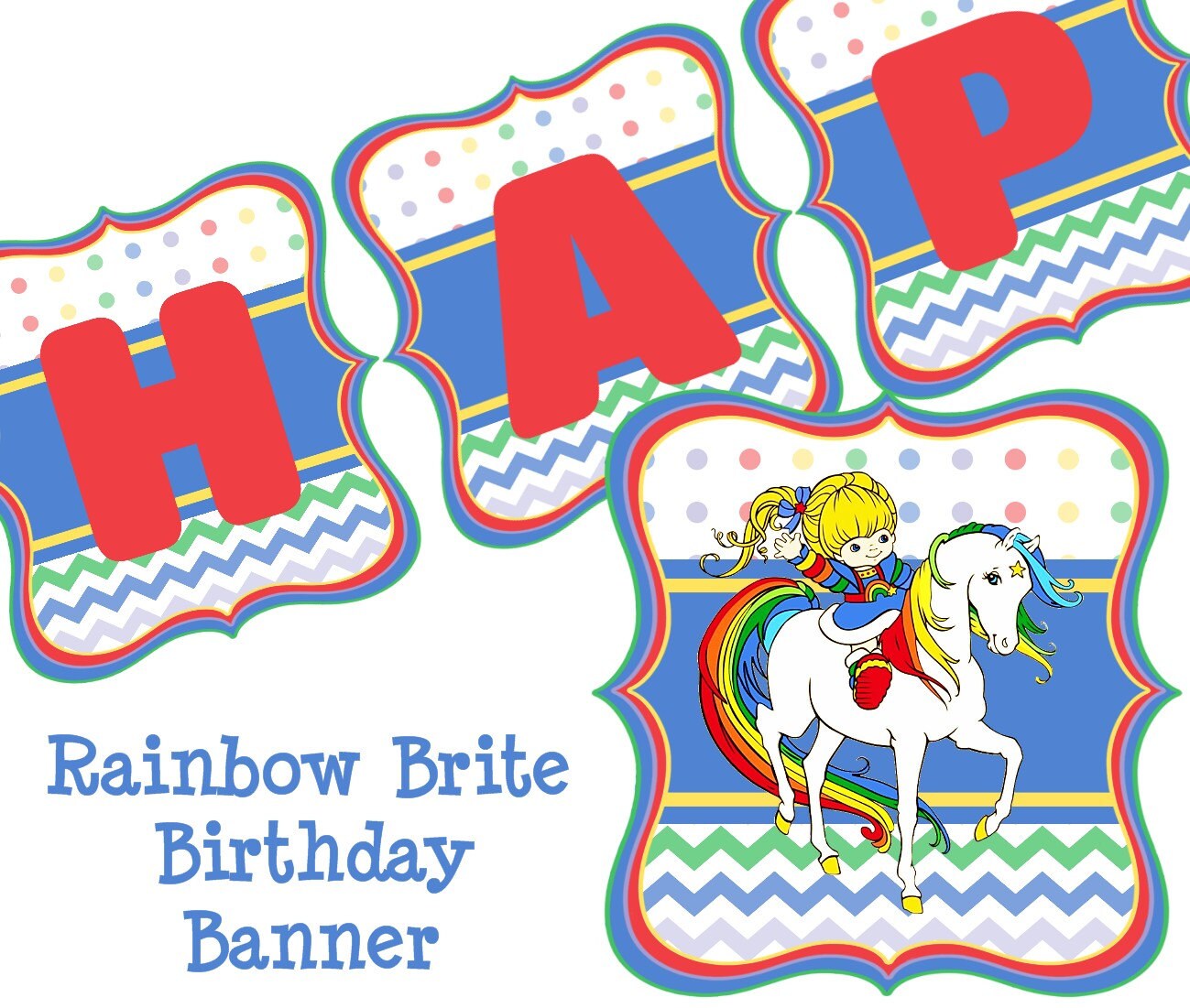 Rainbow Brite Birthday Banner Rainbow Brite Party Banner | Etsy