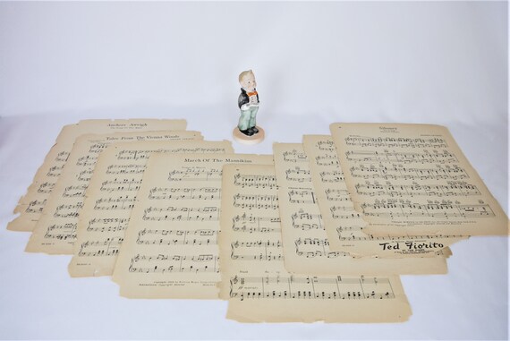 Vintage Sheet Music Lot Authentically Aged Paper Ephemera - Etsy