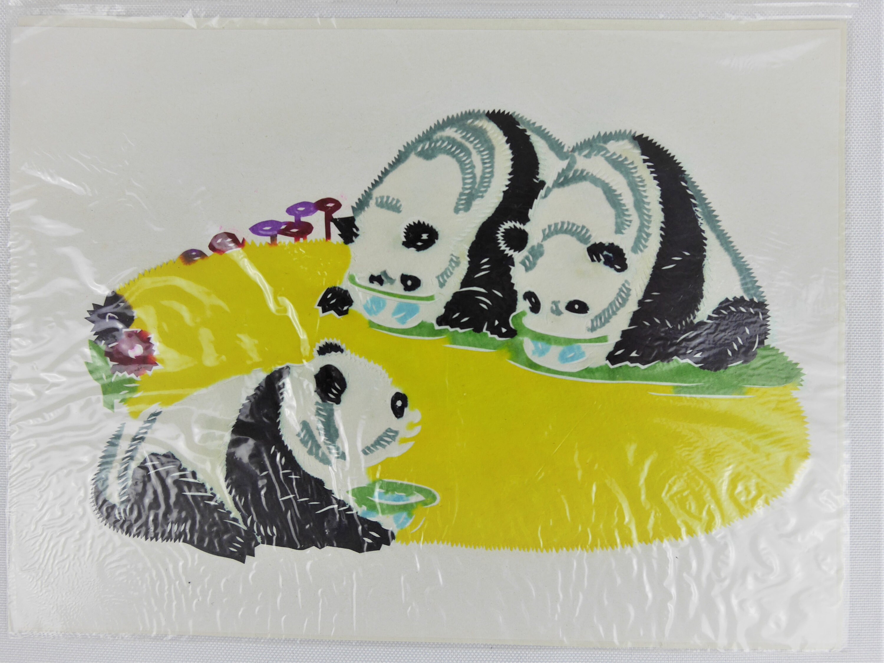 Chinese Cut Paper Panda Bear Art Hand Cut Colorful Watercolor - Etsy.de