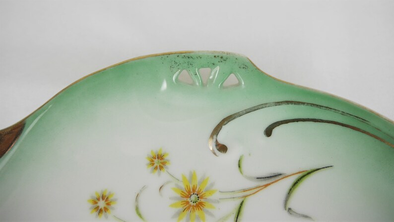 Vintage Trimont Ware Japan Plate, MCM Green With Yellow Daisies ...