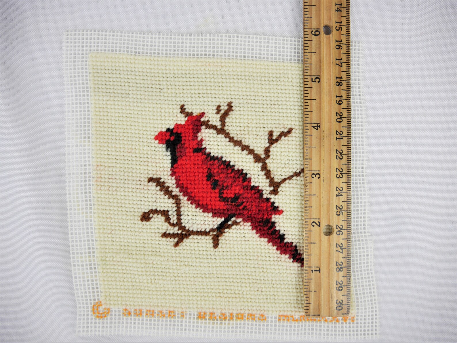 Vintage Cardinal Needlepoint Kit Partially Completed Sunset - Etsy