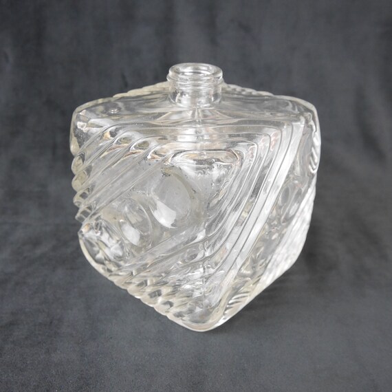Huge Art Deco Perfume Bottle, Cube Shaped Pressed Gla… - Gem