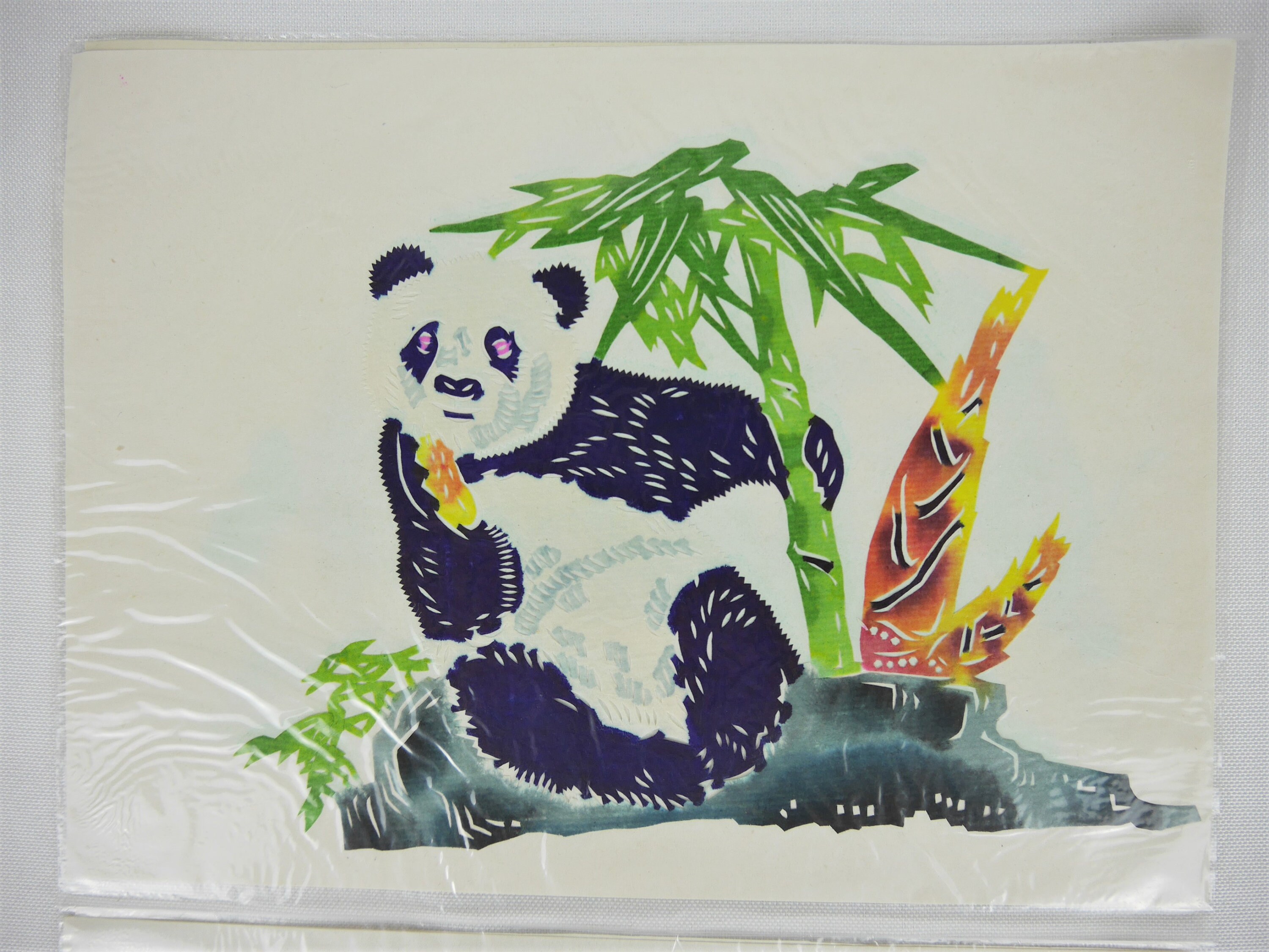 Chinese Cut Paper Panda Bear Art Hand Cut Colorful Watercolor - Etsy.de