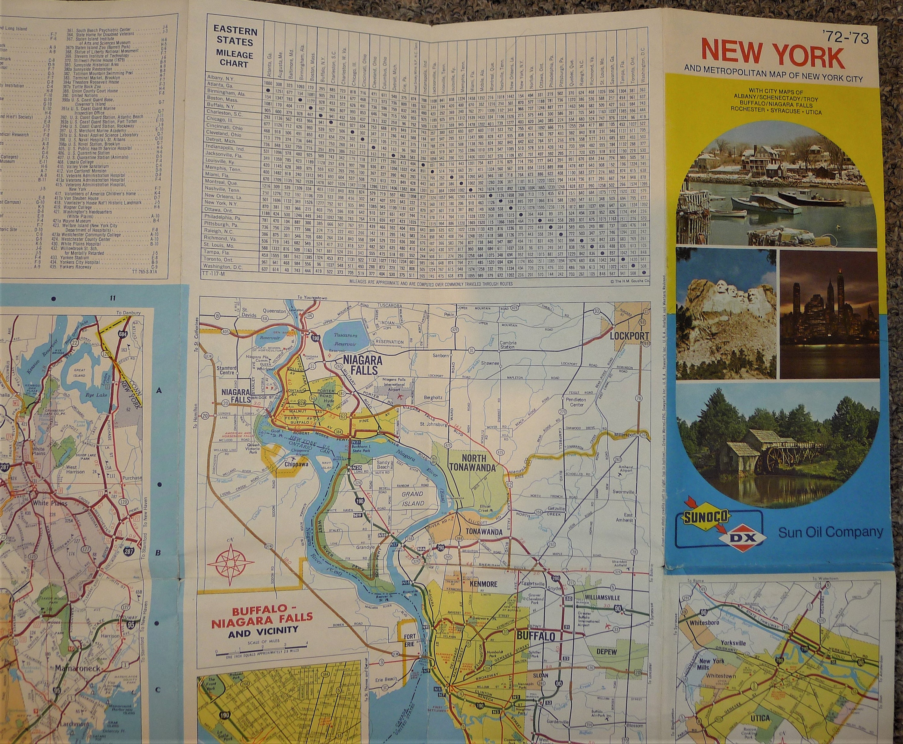Vintage 1972-1973 SUNOCO NEW YORK Gas Service Station Road Map - Etsy