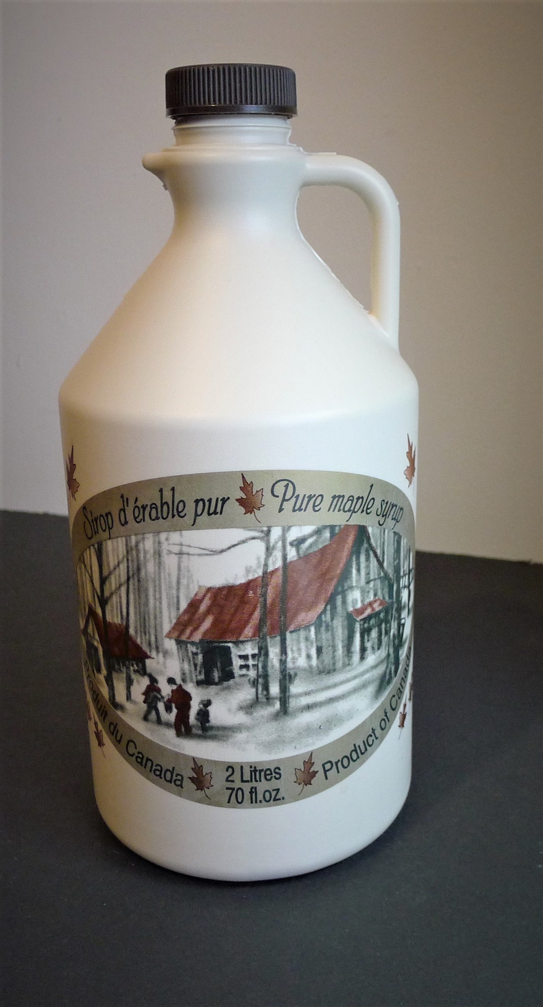 2 Liter Jug of EMPTY Maple Syrup With Traditional Decoration - Etsy
