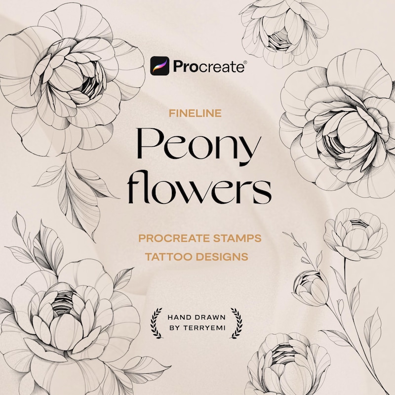 Peony Stencil Digital - Etsy