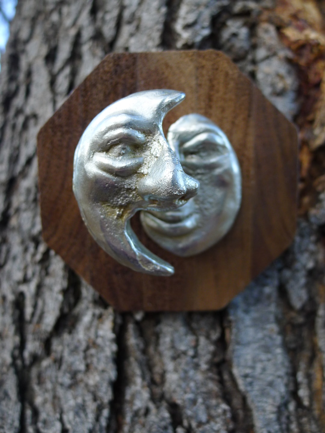 Mirrormask Moonface Sculpture, Metal Wall Decor, Small Metal Sculpture ...