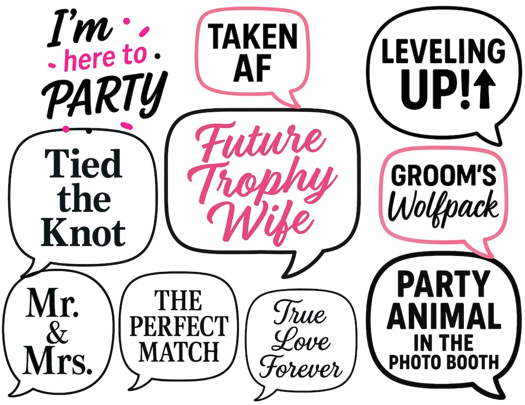 Wedding Day Photo Prop Buffet – 15 Poppin’ Pieces for the Big Day - Etsy