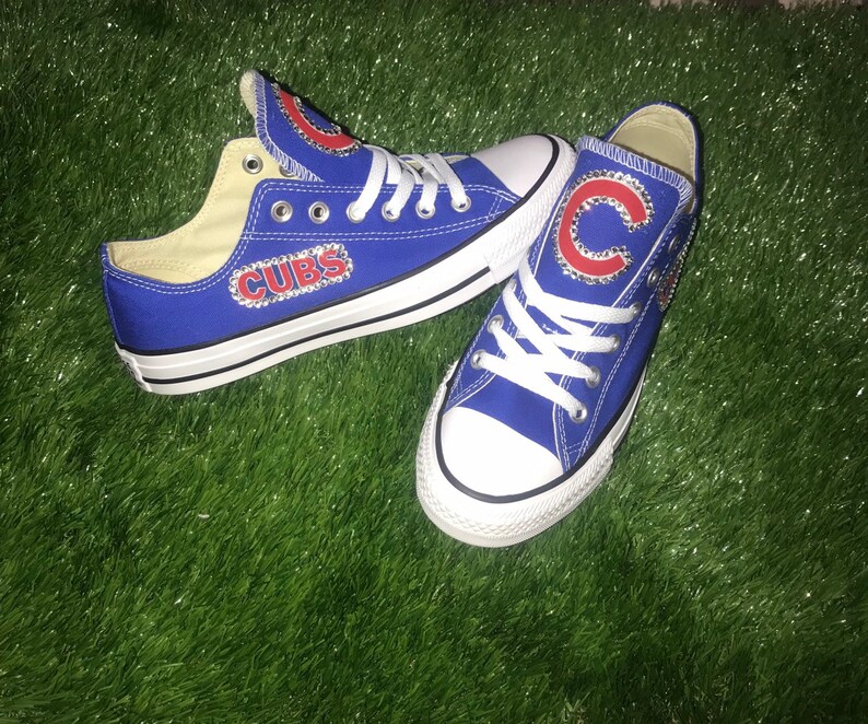 Chicago Cubs Converse Shoes Cubs Comverse Sports Shoes Cubs | Etsy
