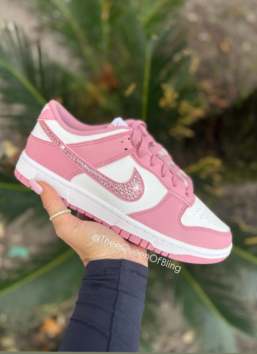 Womens Pink Dunk Low With Swarovski Crystals - Etsy
