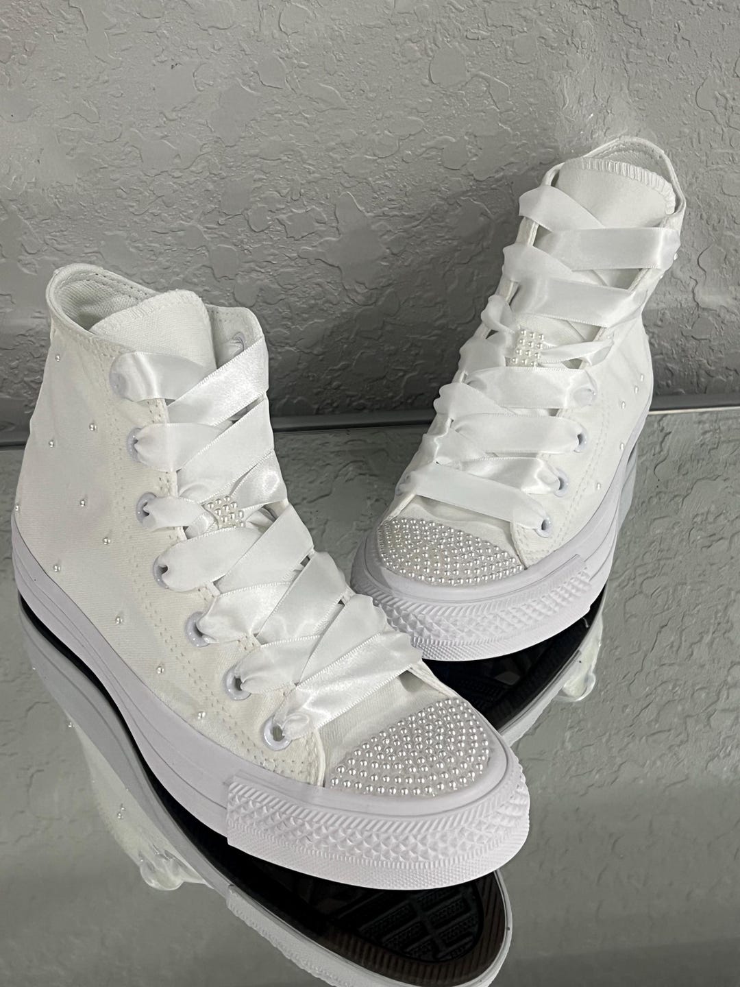 Womens High Top Wedding Converse: Bridal Sneakers - Etsy