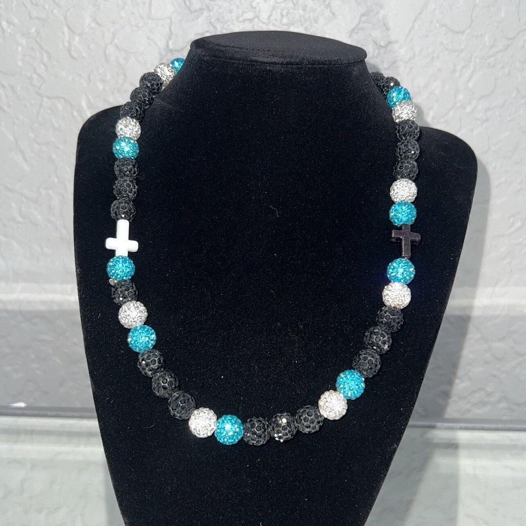 Custom Baseball Bling Necklace: Rhinestone Bead Drip Necklace - Etsy