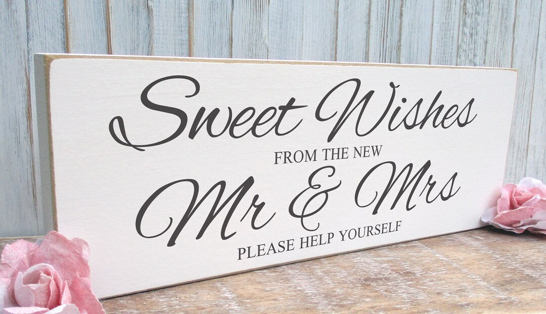 Sweet Table Wedding Sign Free Standing Vintage Shabby & Chic White ...