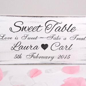 Personalised Sweet Table Custom Free Standing White Vintage Wedding ...