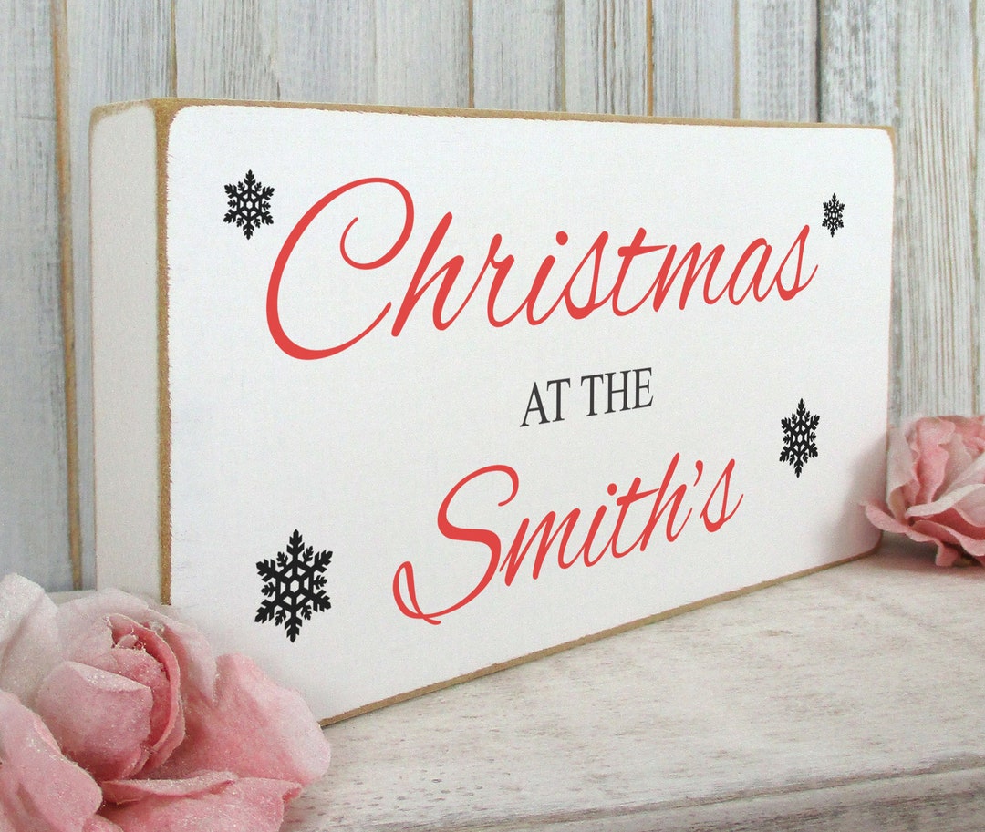 Personalised Christmas Sign Custom Shabby & Chic Vintage Xmas Gift ...