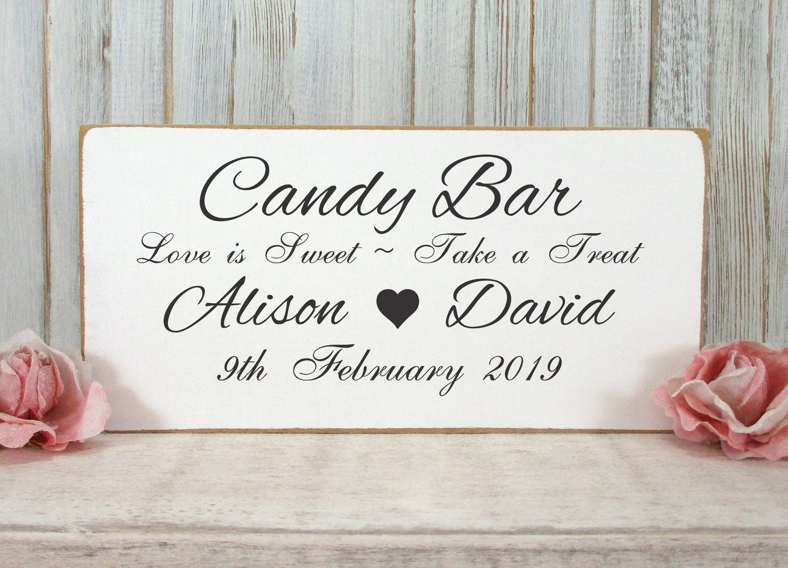 Personalised Candy Bar Wedding Sign Free Standing Vintage - Etsy
