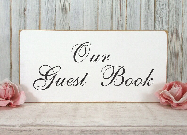 Guest Book Wedding Sign Free Standing Vintage Shabby & Chic - Etsy