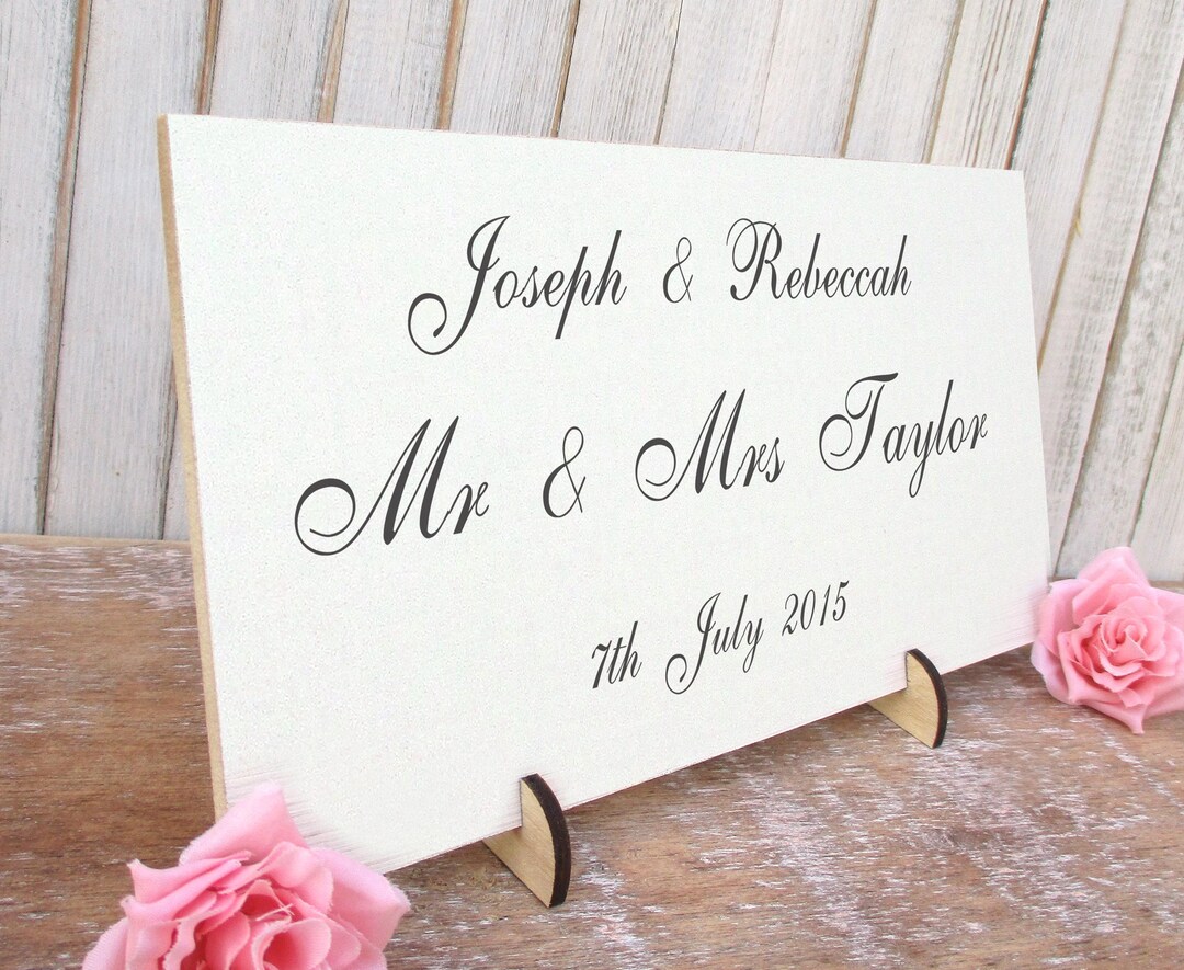 Personalised Wedding Sign Free Standing Classic White Wooden - Etsy